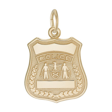 Police Badge Charm (Choose Metal) by Rembrandt by Rembrandt Charms at ...
