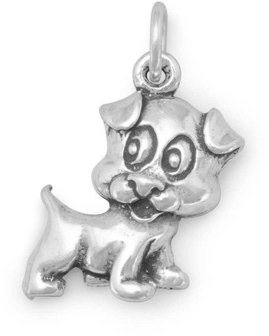 Puppy Dog Charm 925 Sterling Silver at BillyTheTree Jewelry