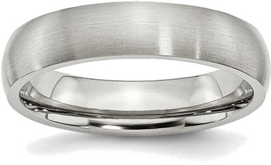 Stainless Steel 5mm Brushed Band Ring at BillyTheTree Jewelry