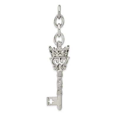 Stainless Steel Crown & Key Interchangeable Pendant by Chisel at ...