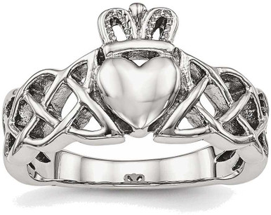 Stainless Steel Polished Claddagh Ring at BillyTheTree Jewelry