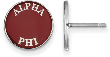 Sterling Silver Alpha Phi Enamel Post Earrings by LogoArt (SS019APH) by ...