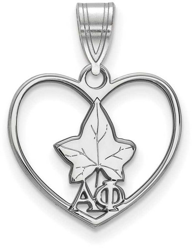 Sterling Silver Alpha Phi Heart Pendant by LogoArt (SS040APH) by ...