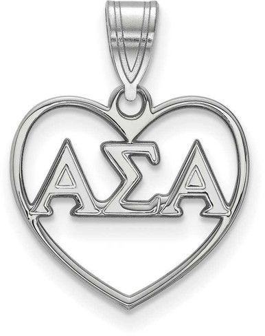 Sterling Silver Alpha Sigma Alpha Heart Pendant by LogoArt (SS008ASI ...