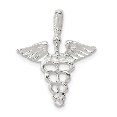 Sterling Silver Caduceus Pendant QC153 at BillyTheTree Jewelry