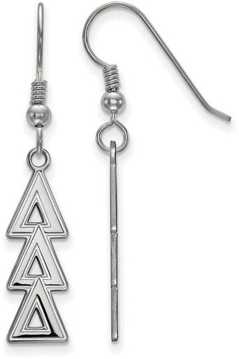 Sterling Silver Delta Delta Delta Dangle Medium Earrings by LogoArt by ...