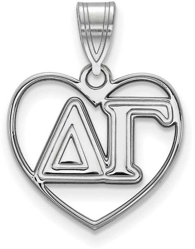 Sterling Silver Delta Gamma Heart Pendant by LogoArt (SS008DG) by ...