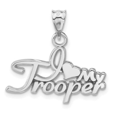 Sterling Silver I Love My Trooper with Heart Pendant at BillyTheTree ...