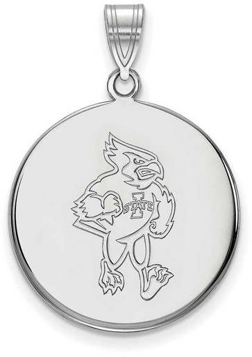 Sterling Silver Iowa State University Large Disc Pendant by LogoArt ...