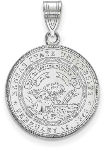 Sterling Silver Kansas State University Large Crest Pendant by LogoArt ...