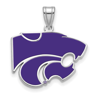 Sterling Silver Kansas State University Large Enamel Pendant by LogoArt ...