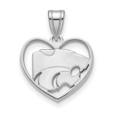 Sterling Silver Kansas State University Pendant in Heart by LogoArt by ...