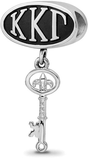 Sterling Silver Kappa Kappa Gamma Oval Bead Key Dangle by LogoArt by ...