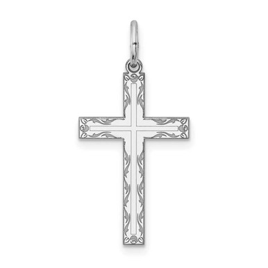 Sterling Silver Laser Designed Cross Pendant QXR102 at BillyTheTree Jewelry