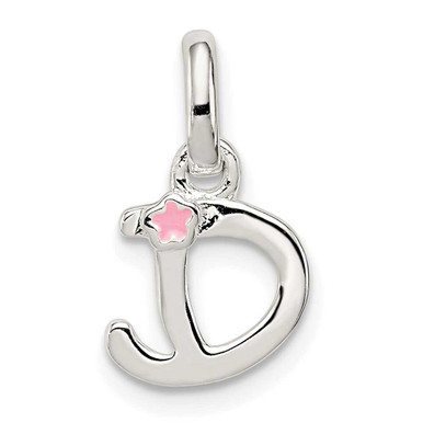 Sterling Silver Letter D w/ Enamel Pendant at BillyTheTree Jewelry