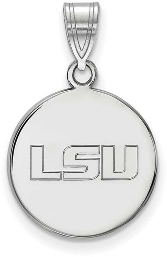 Sterling Silver Louisiana State University Medium Disc Pendant by ...
