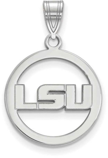 Sterling Silver Louisiana State University Small Pendant in Circle by ...