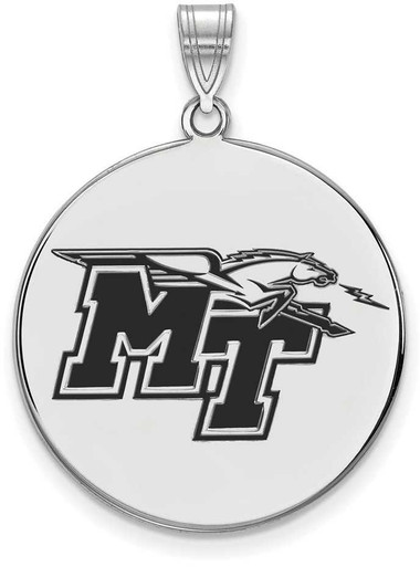 Sterling Silver Middle Tennessee State U XL Enamel Disc Pendant by ...