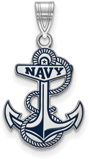 Sterling Silver Navy Large Enamel Pendant by LogoArt by LogoArt at ...