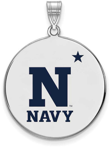 Sterling Silver Navy XL Enamel Disc Pendant by LogoArt by LogoArt at ...