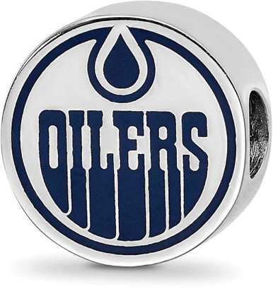 Sterling Silver NHL Edmonton Oilers Enamel Logo Bead by LogoArt by ...