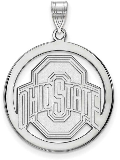 Sterling Silver Ohio State University L Pendant in Circle by LogoArt by ...