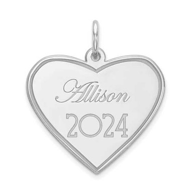 Sterling Silver Personalized Graduation Heart Charm