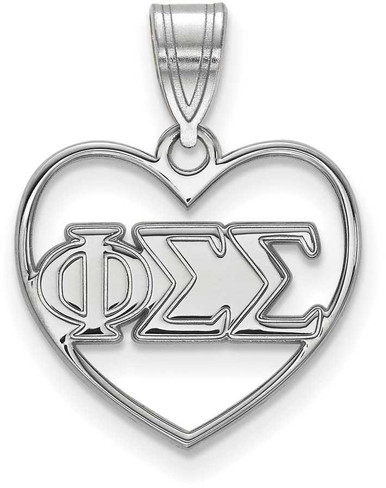 Sterling Silver Phi Sigma Sigma Heart Pendant by LogoArt (SS008PSS) by ...