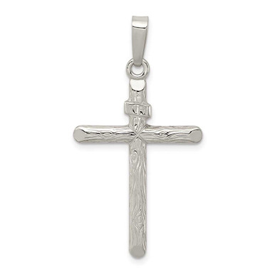 Sterling Silver Polished & Textured Inri Cross Pendant at BillyTheTree ...