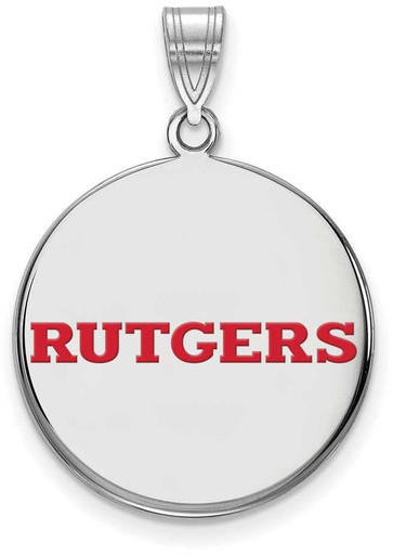 Sterling Silver Rutgers Large Enamel Disc Pendant by LogoArt by LogoArt ...