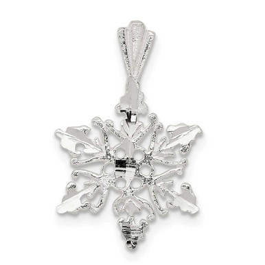 Sterling Silver Shiny-Cut Snowflake Pendant at BillyTheTree Jewelry