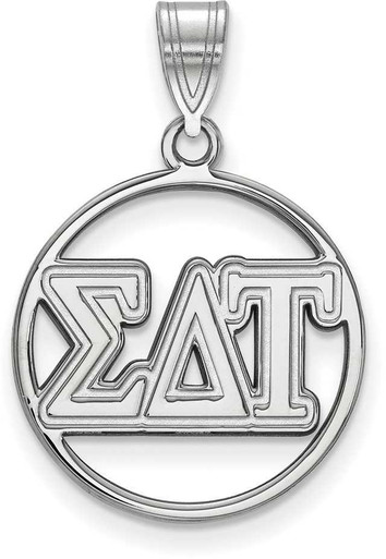 Sterling Silver Sigma Delta Tau Small Circle Pendant by LogoArt ...