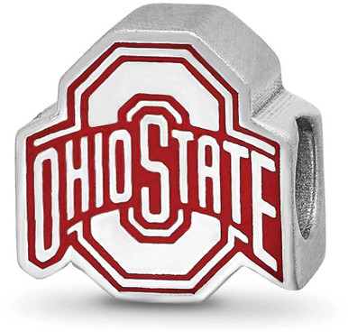 Sterling Silver The Ohio State University Block O Enamel Logo Bead by ...
