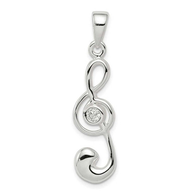 Sterling Silver Treble Clef Pendant at BillyTheTree Jewelry