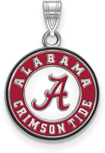 Sterling Silver University of Alabama Small Enamel Disc Pendant by ...