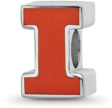 Sterling Silver University of Illinois Block I Enamel Logo Bead by ...