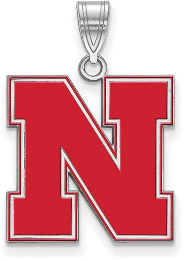 Sterling Silver University of Nebraska Large Enamel Pendant by LogoArt ...