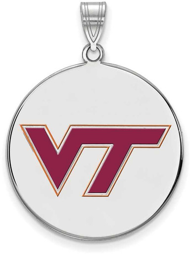 Sterling Silver Virginia Tech Large Enamel Disc Pendant by LogoArt by ...