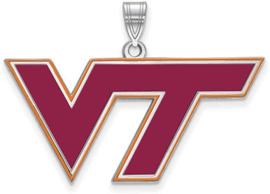 Sterling Silver Virginia Tech Large Enamel Pendant by LogoArt by ...