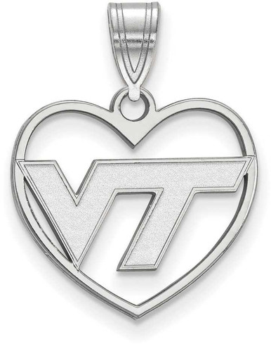 Sterling Silver Virginia Tech Pendant in Heart by LogoArt (SS011VTE) by ...