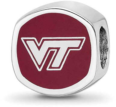 Sterling Silver Virginia Tech VT Cushion Shaped Double Logo Bead by ...