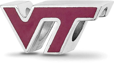 Sterling Silver Virginia Tech VT Enamel Logo Bead by LogoArt by LogoArt ...