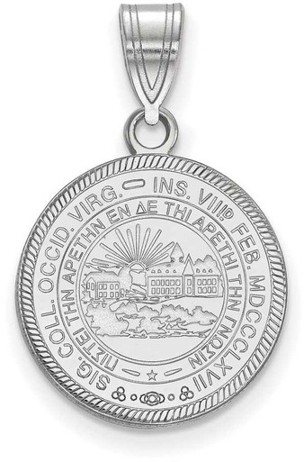 Sterling Silver West Virginia University Medium Crest Pendant by ...
