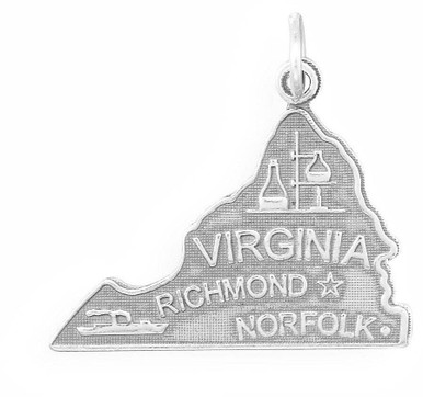 Virginia State Charm 925 Sterling Silver at BillyTheTree Jewelry