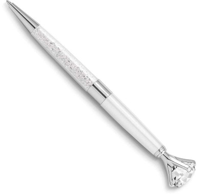 White Crystal Filled with Big Crystal Top Ballpoint Pen (Gifts) by ...