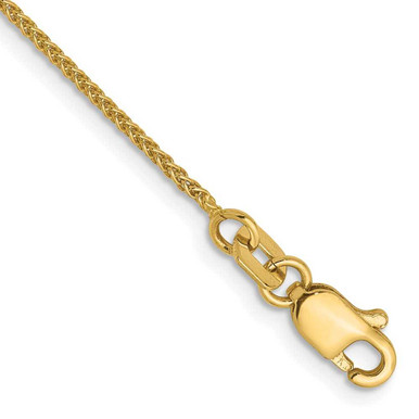 14K Yellow Gold 1mm Spiga (Wheat) Chain Anklet at BillyTheTree Jewelry
