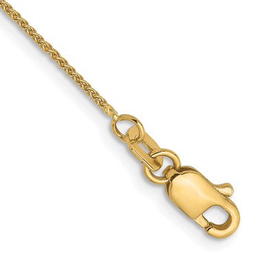 14K Yellow Gold .8mm Spiga (Wheat) Chain Anklet at BillyTheTree Jewelry