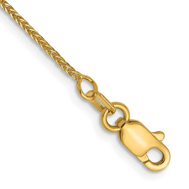 14K Yellow Gold .8mm Diamond-cut Quadra Wheat Chain Anklet at ...