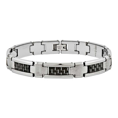 Tungsten w/ Carbon Fiber 10mm 8.75 Bracelet at BillyTheTree Jewelry