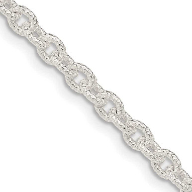 Sterling Silver 3.75mm Fancy Patterned Rolo Chain QFC59-24 at ...